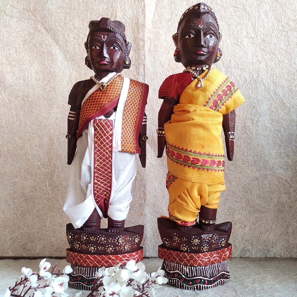 Marapachi Doll Set Iyengar Couple In Size 12" – ArtCrafts India